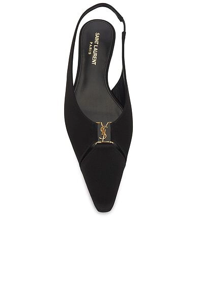Saint Laurent Babylone Flat Slingbacks - Nero