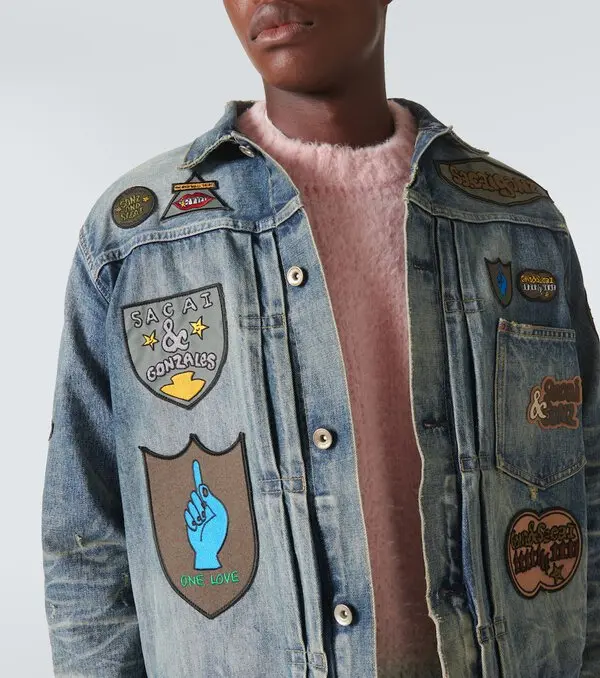 Sacai X Mark Gonzales Patchwork Denim Jacket