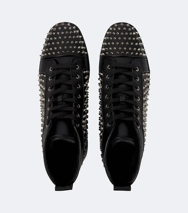 CHRISTIAN LOUBOUTIN Louis Spikes Leather High Top Trainers