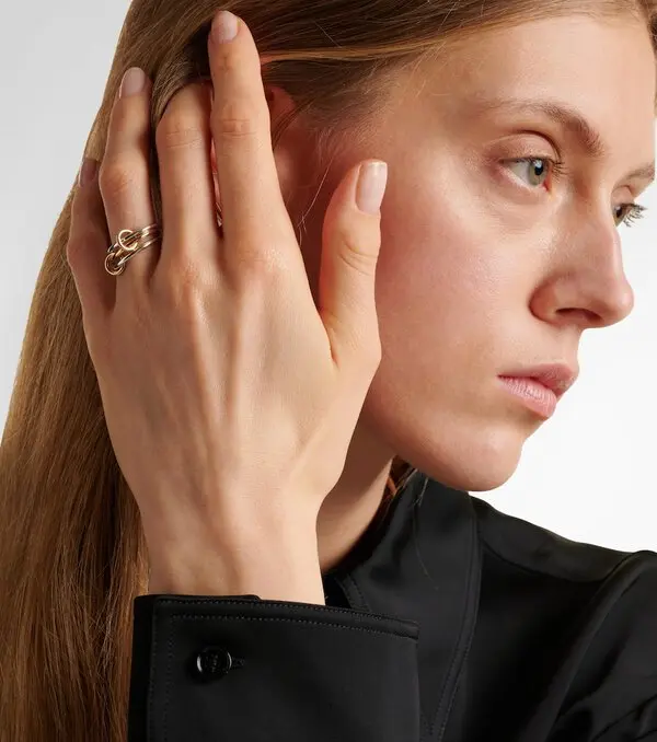 SPINELLI KILCOLLIN Solarium Linked Rings In 18kt Yellow Gold And Sterling