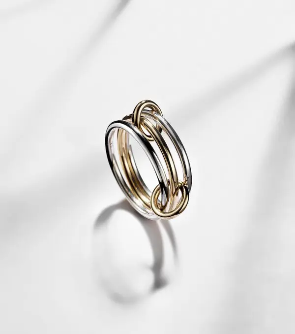 SPINELLI KILCOLLIN Solarium Linked Rings In 18kt Yellow Gold And Sterling