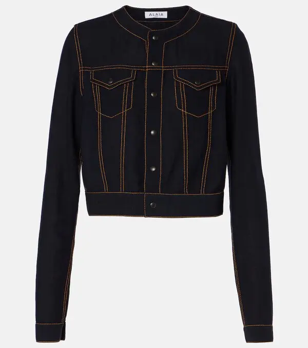 Alaïa Fluid Cropped Wool-blend Jacket