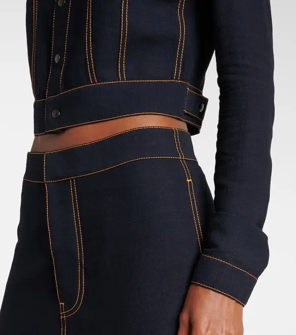 Alaïa Fluid Cropped Wool-blend Jacket