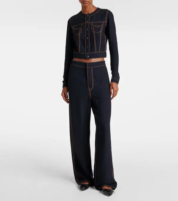 Alaïa Fluid Cropped Wool-blend Jacket