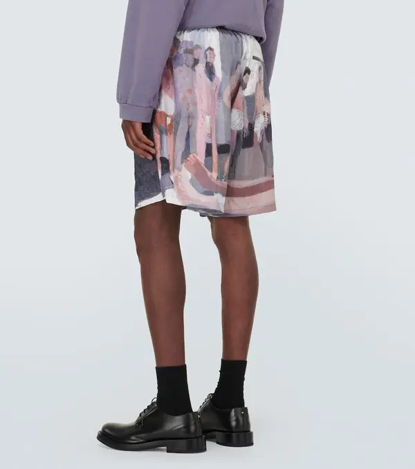 Undercover X Helen Verhoeven Printed Above-the-knee Shorts