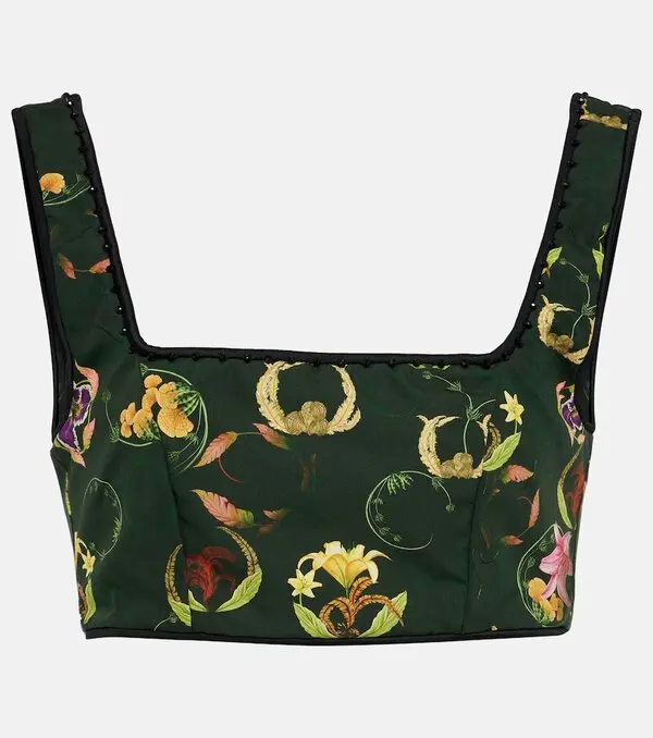 Agua Bendita Embroidered Crop Top - Multicoloured