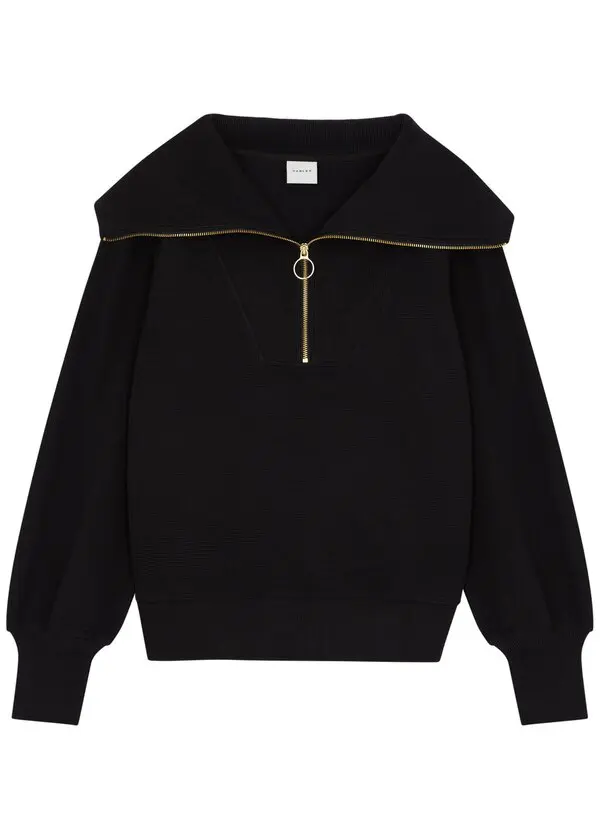 Varley Half-zip Jersey Sweatshirt With Shawl Collar - Black