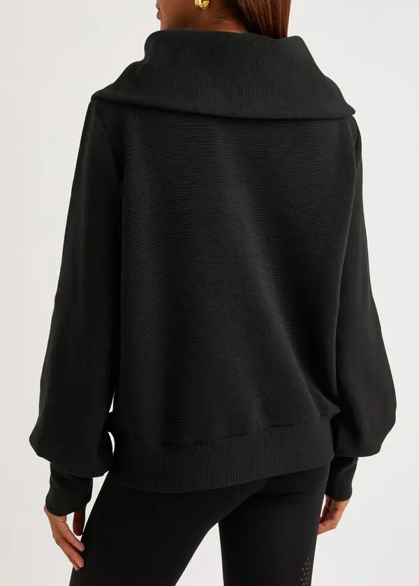Varley Half-zip Jersey Sweatshirt With Shawl Collar - Black