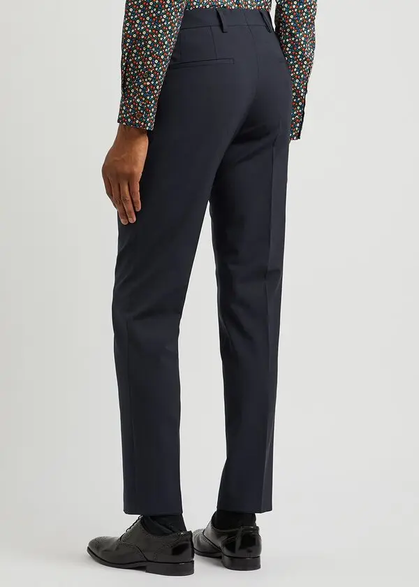 BOSS Slim-leg Stretch-wool Trousers