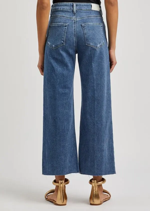 Paige Vanessa Cropped Wide-leg Jeans - Blue