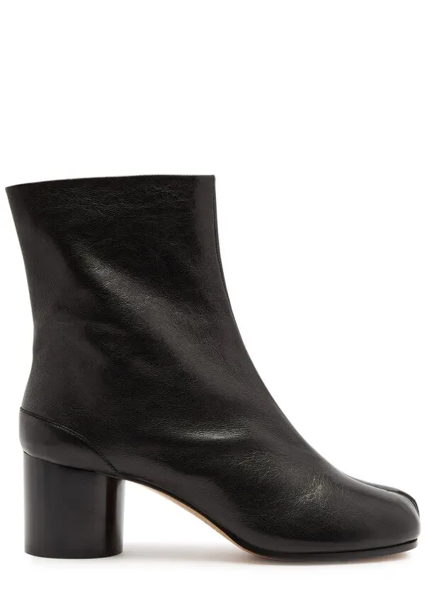 MAISON MARGIELA Tabi 60 Leather Ankle Boots - Black