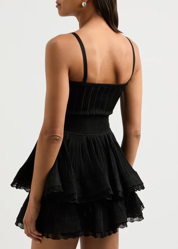 Alaïa Crinoline Ribbed-knit Top With Detachable Straps