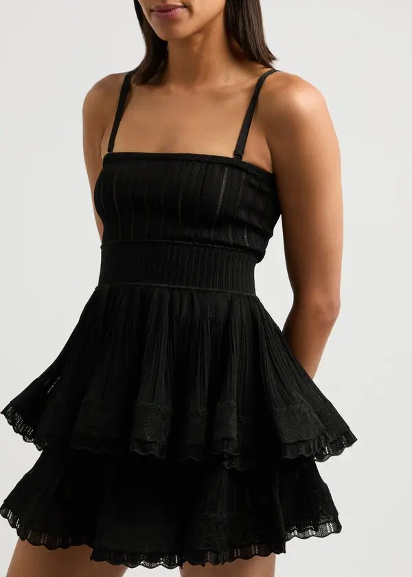 Alaïa Crinoline Ribbed-knit Top With Detachable Straps