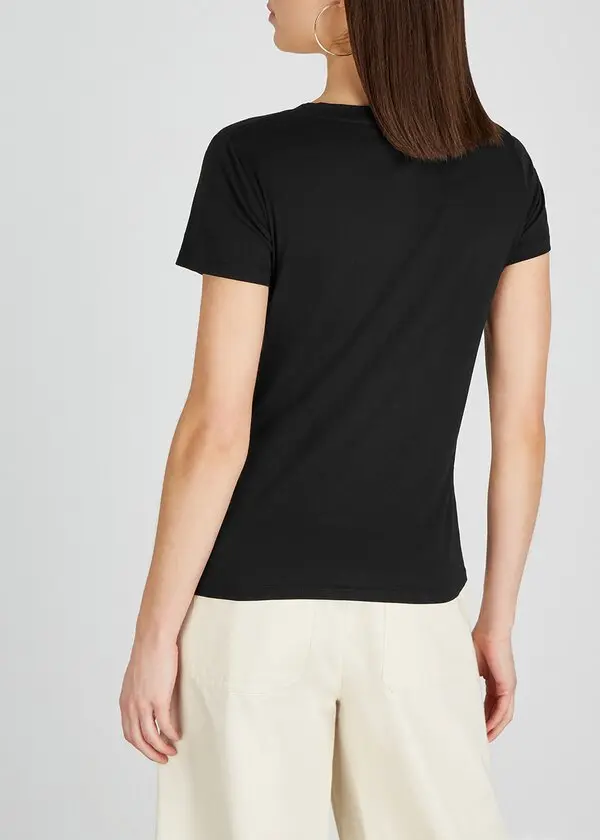 Vince Pima Cotton V-neck T-shirt - Black