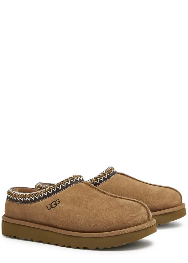 UGG Tasman Suede Flatform Slippers - Tan