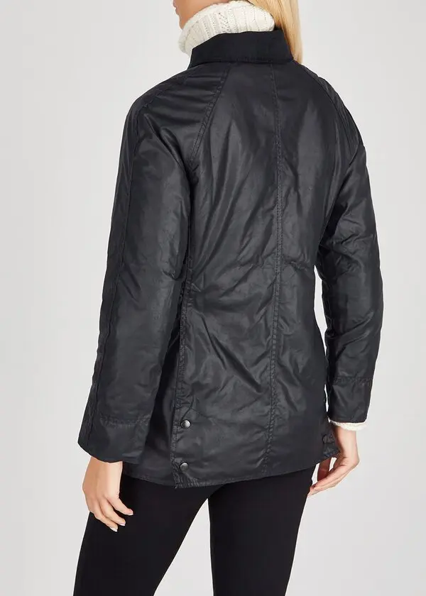 Barbour Beadnell Waxed Cotton Jacket - Navy