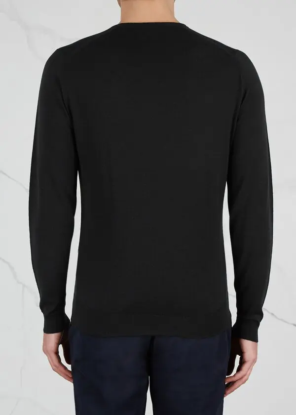 John Smedley Lundy Fine-knit Merino Wool Jumper - Black