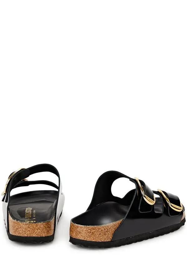 BIRKENSTOCK Arizona Patent Leather Sliders With Buckle Fastening