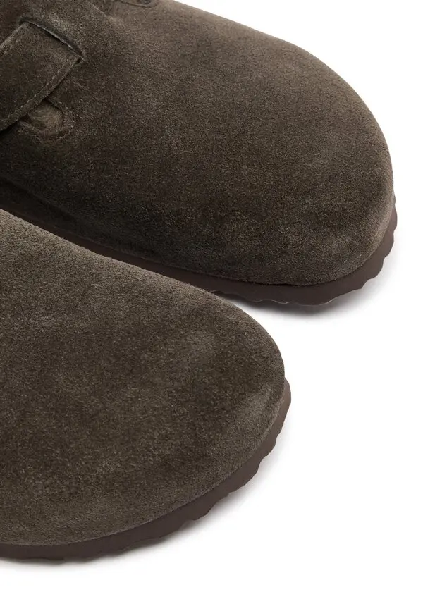 BIRKENSTOCK Shearling-lined Suede Clogs