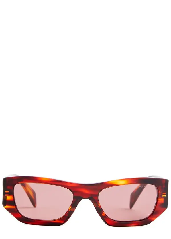 Prada Tortoiseshell Rectangle Frame Sunglasses