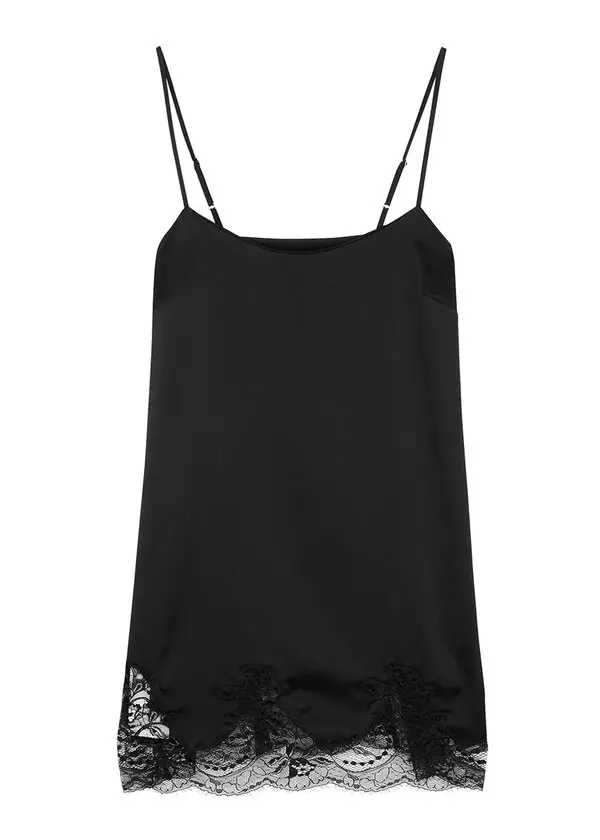 FLEUR OF ENGLAND Signature Silk-blend Chemise - Black