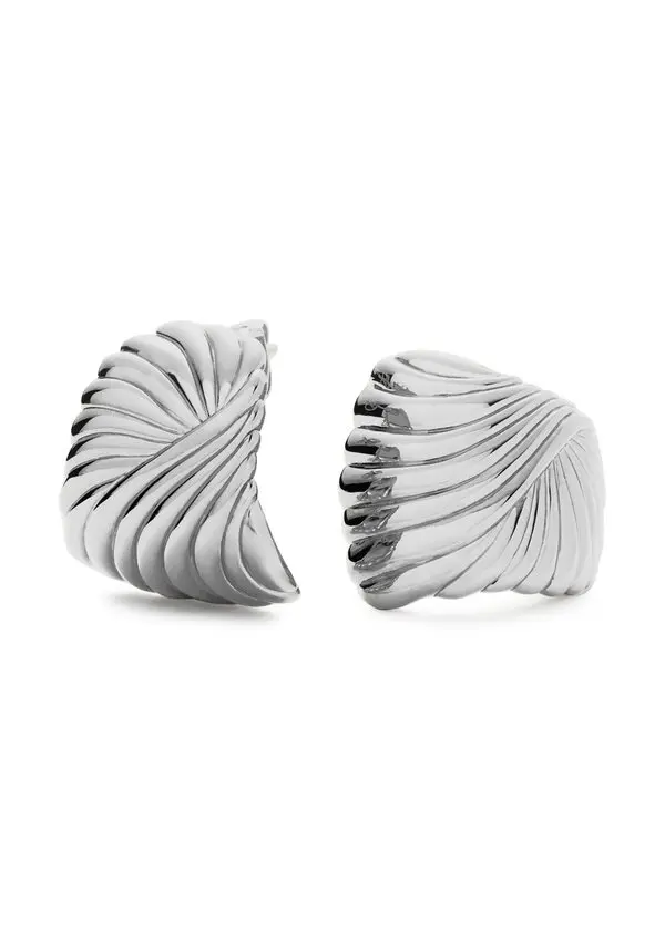 MISSOMA Plated Textured Stud Earrings - Silver