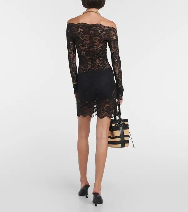 Rabanne Off-shoulder Lace Mini Dress