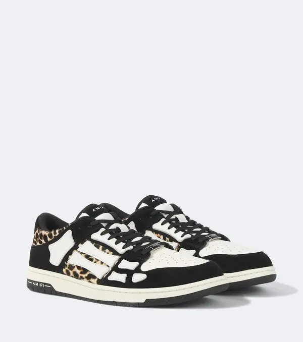 Amiri Leopard Skeleton Low Top Leather Trainers - Multicoloured