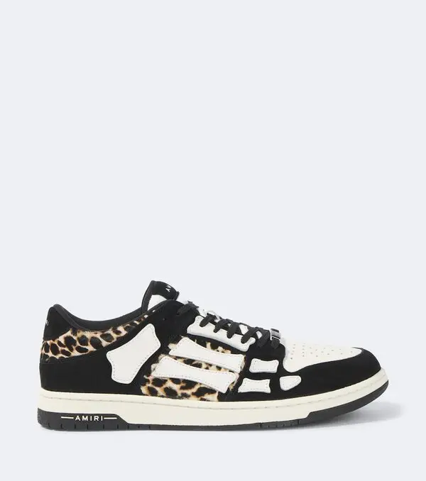 Amiri Leopard Skeleton Low Top Leather Trainers