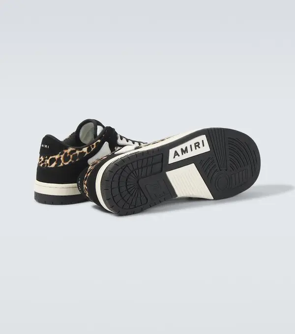 Amiri Leopard Skeleton Low Top Leather Trainers