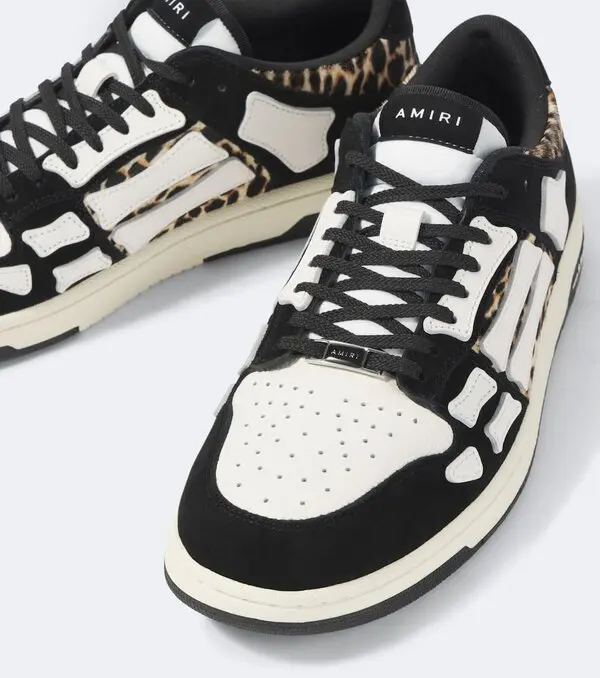 Amiri Leopard Skeleton Low Top Leather Trainers