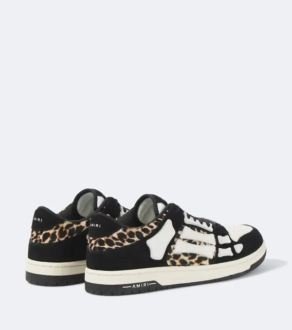Amiri Leopard Skeleton Low Top Leather Trainers