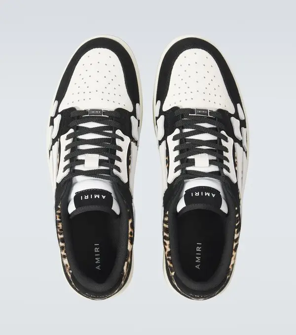 Amiri Leopard Skeleton Low Top Leather Trainers
