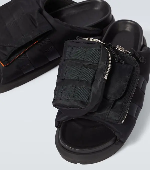 Sacai Padded Pocket Slides With Zip Detail