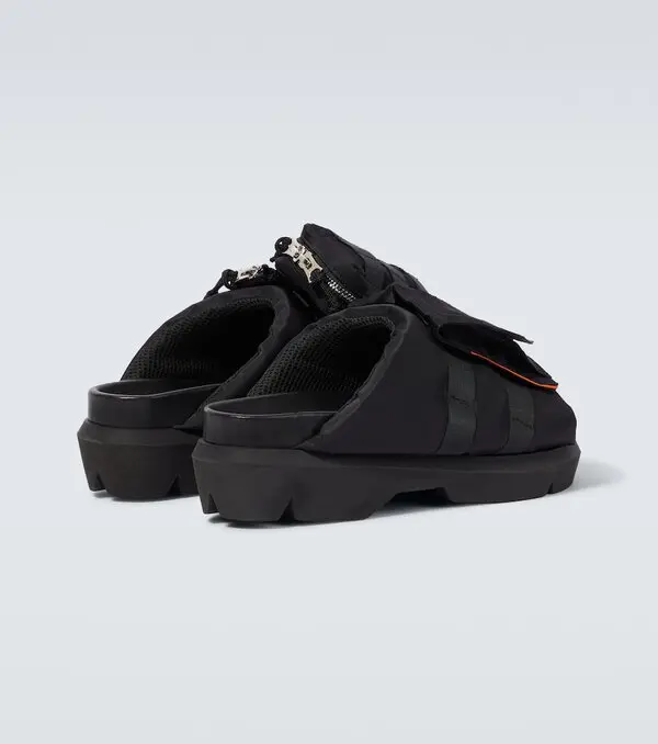Sacai Padded Pocket Slides With Zip Detail