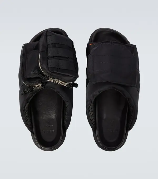 Sacai Padded Pocket Slides With Zip Detail