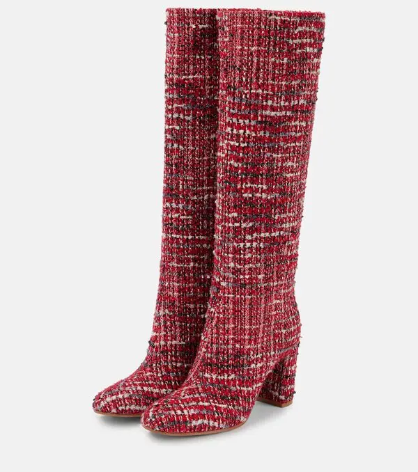 GIANVITO ROSSI Knee-high Tweed Boots