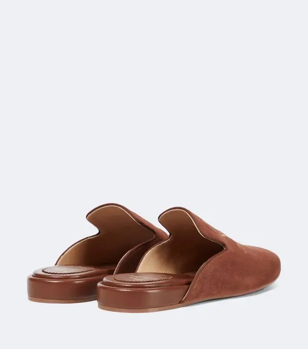 CHRISTIAN LOUBOUTIN Navy Coolito Flat Mules - Brown