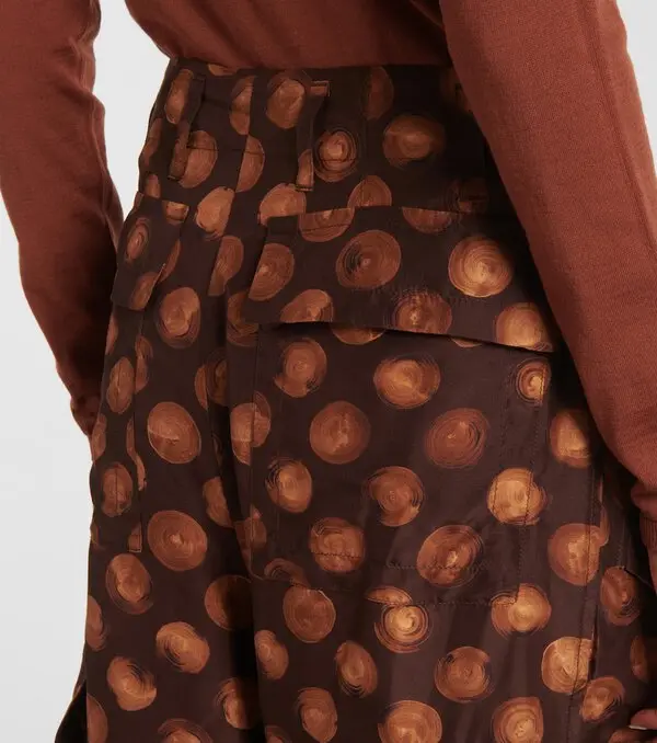 Dries Van Noten Printed Silk Cargo Pants