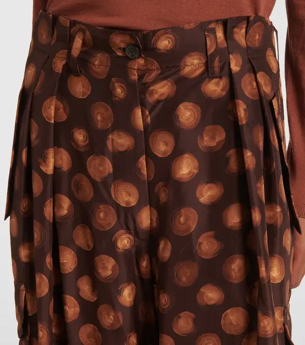 Dries Van Noten Printed Silk Cargo Pants