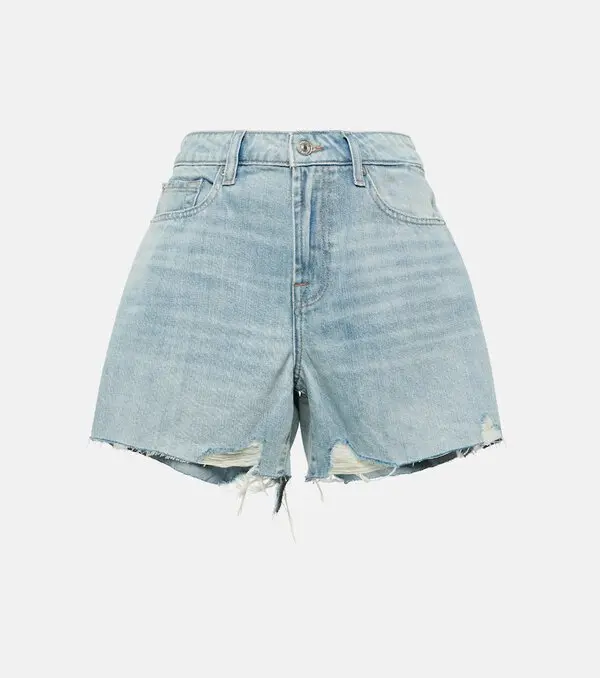 7 For All Mankind Monroe High-rise Denim Shorts - Blue