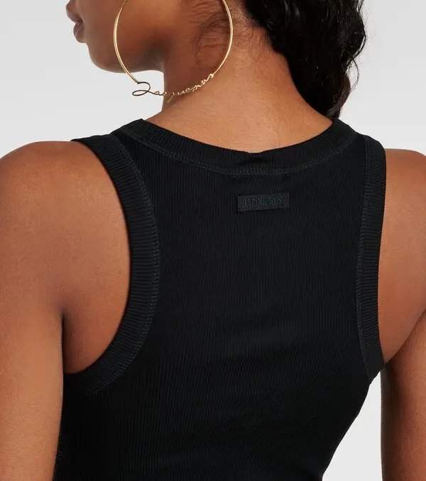 Jacquemus Le Debardeur Ribbed Cotton Tank - Black
