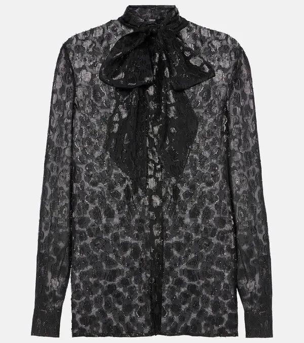 Versace Jacquard Satin Blouse