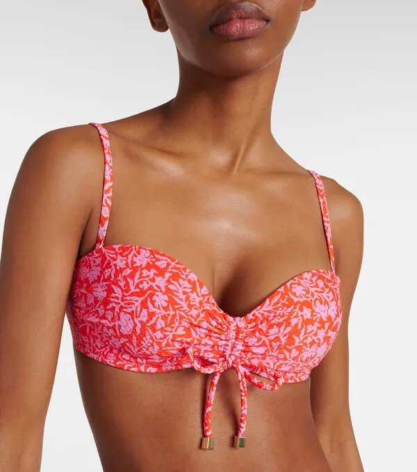 Heidi Klein Limpopo Floral Ruched Bikini Top