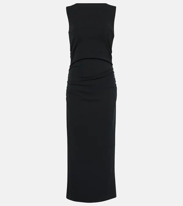 Veronica Beard Charissa Cotton-blend Jersey Midi Dress - Black