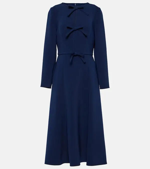 Carolina Herrera Bow-detail Midi Dress - Blue