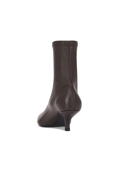TOTEME Stretch Nappa Heeled Sock Boot - Bark