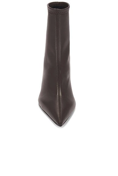 TOTEME Stretch Nappa Heeled Sock Boot - Bark