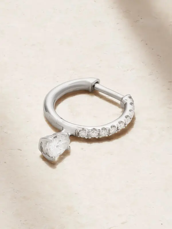 ANITA KO 18-karat Diamond Huggie Earring - Silver