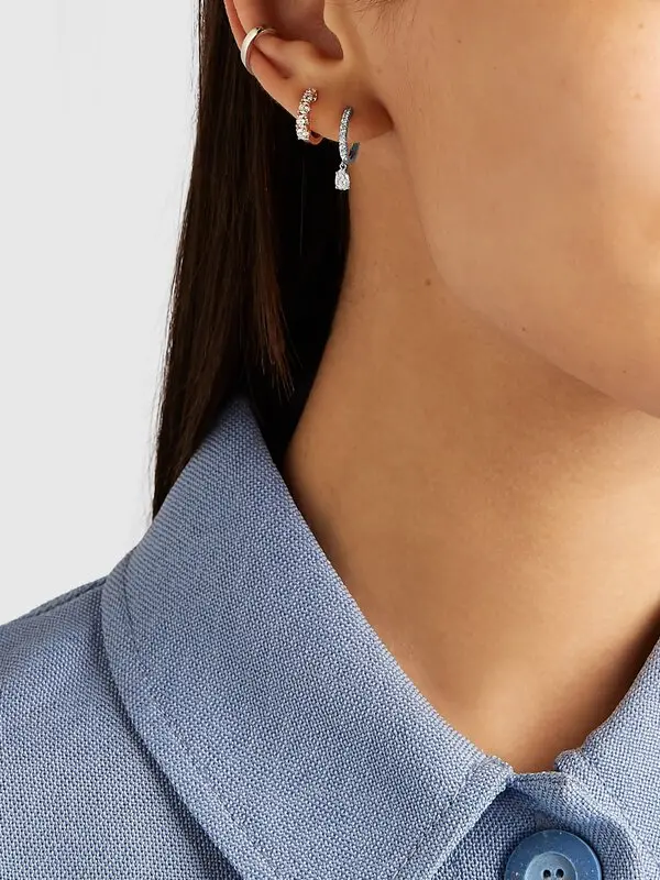 ANITA KO 18-karat Diamond Huggie Earring